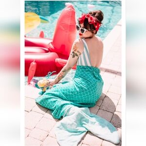 Disney | Swim | Disney Adult Mermaid Tail Ariel Fin Deluxe Towel | Poshmark